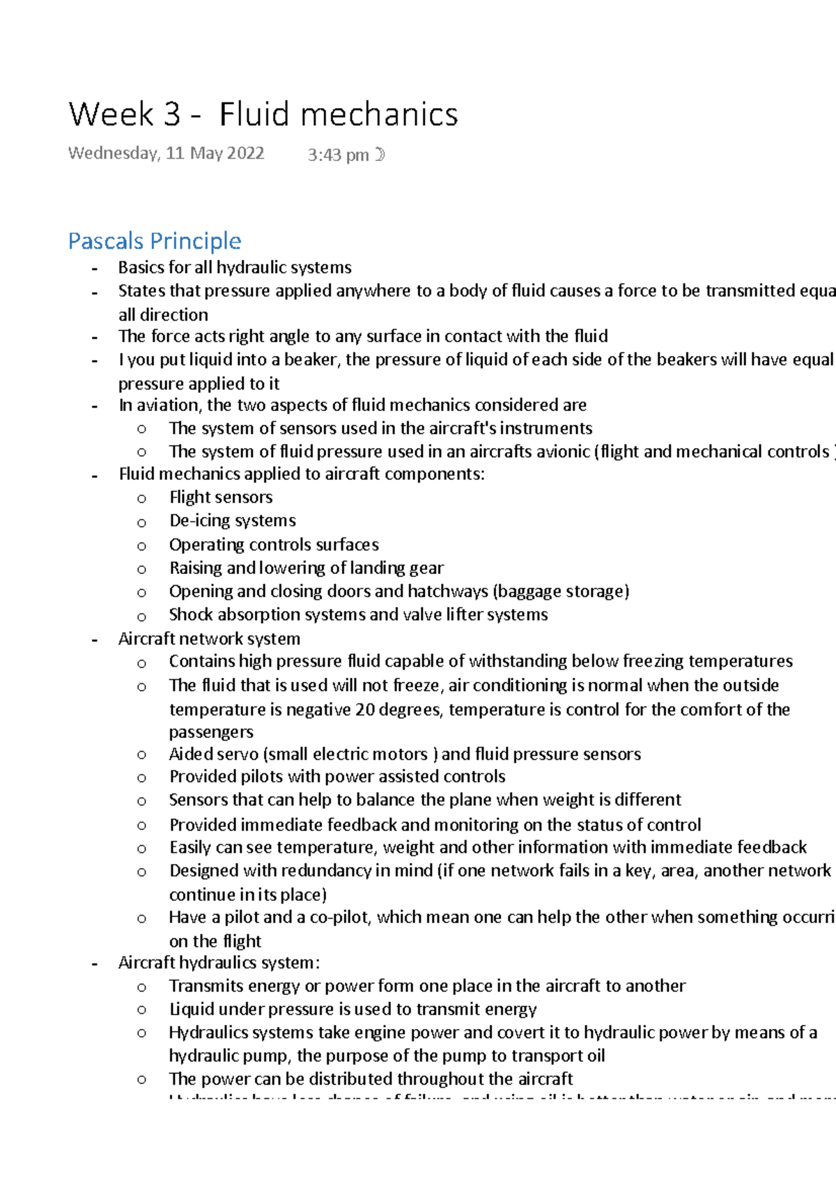 Week 3 - Fluid mechanics - Pascals Principle Basics for all hydraulic ...