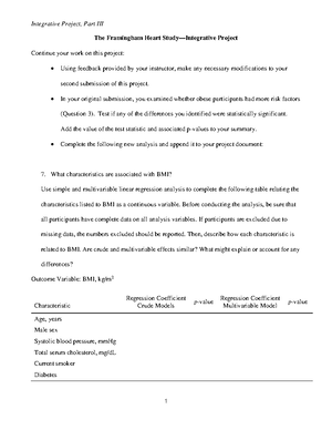 Assignment 7 - Regression statistics - Running Head: REGRESSION STATISTICS Regression Statistics ...