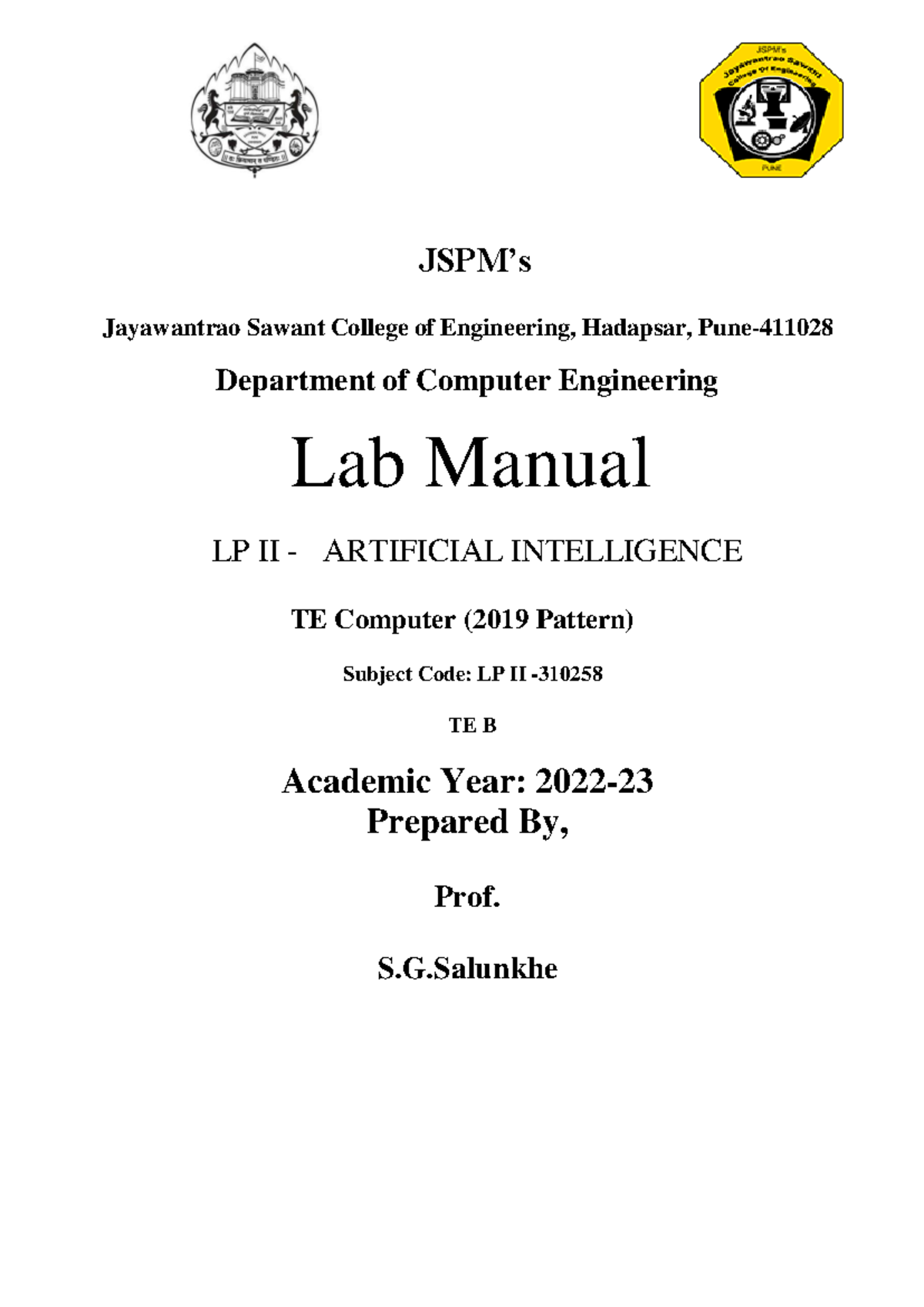 LPII-AI- Labmanual - JSPM’s Jayawantrao Sawant College of Engineering ...
