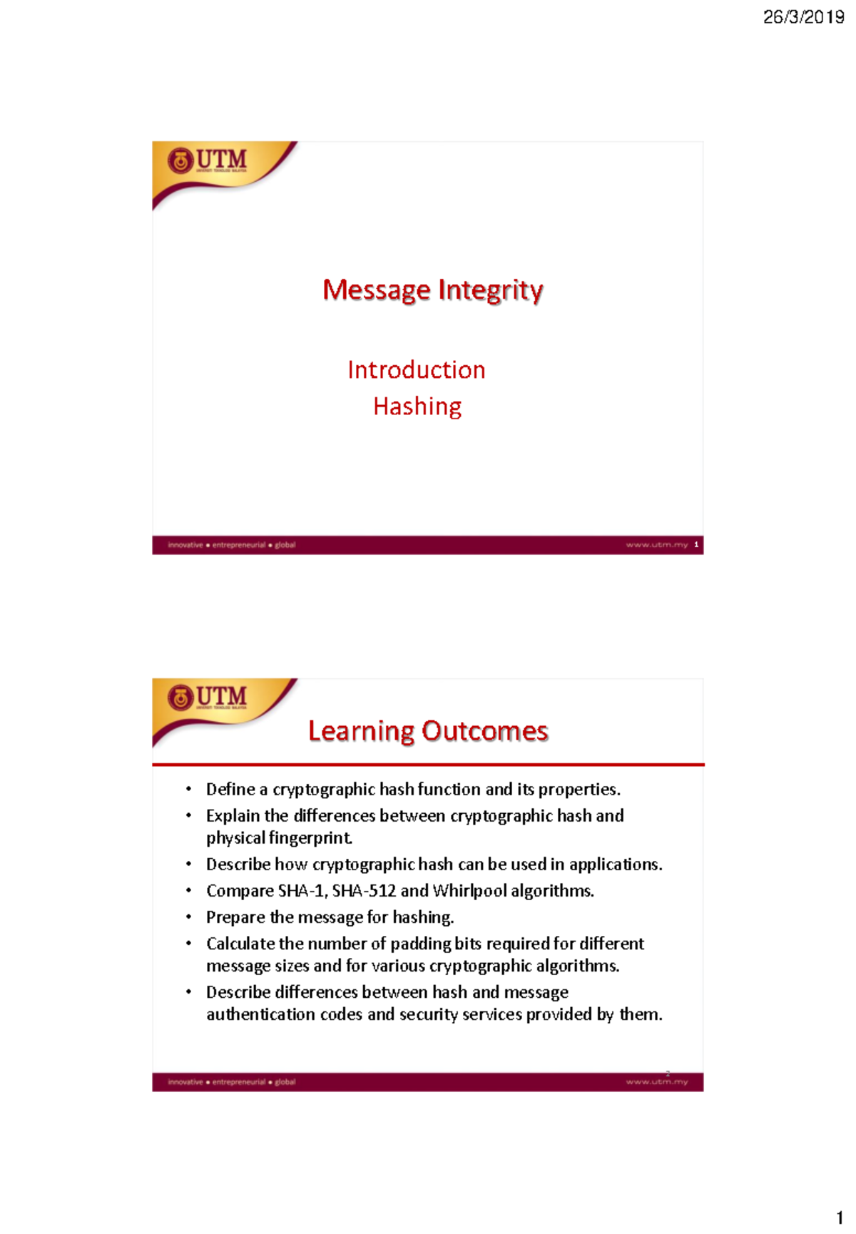 8 1 Message Integrity [Lecture Presentation Slides] - Message Integrity ...