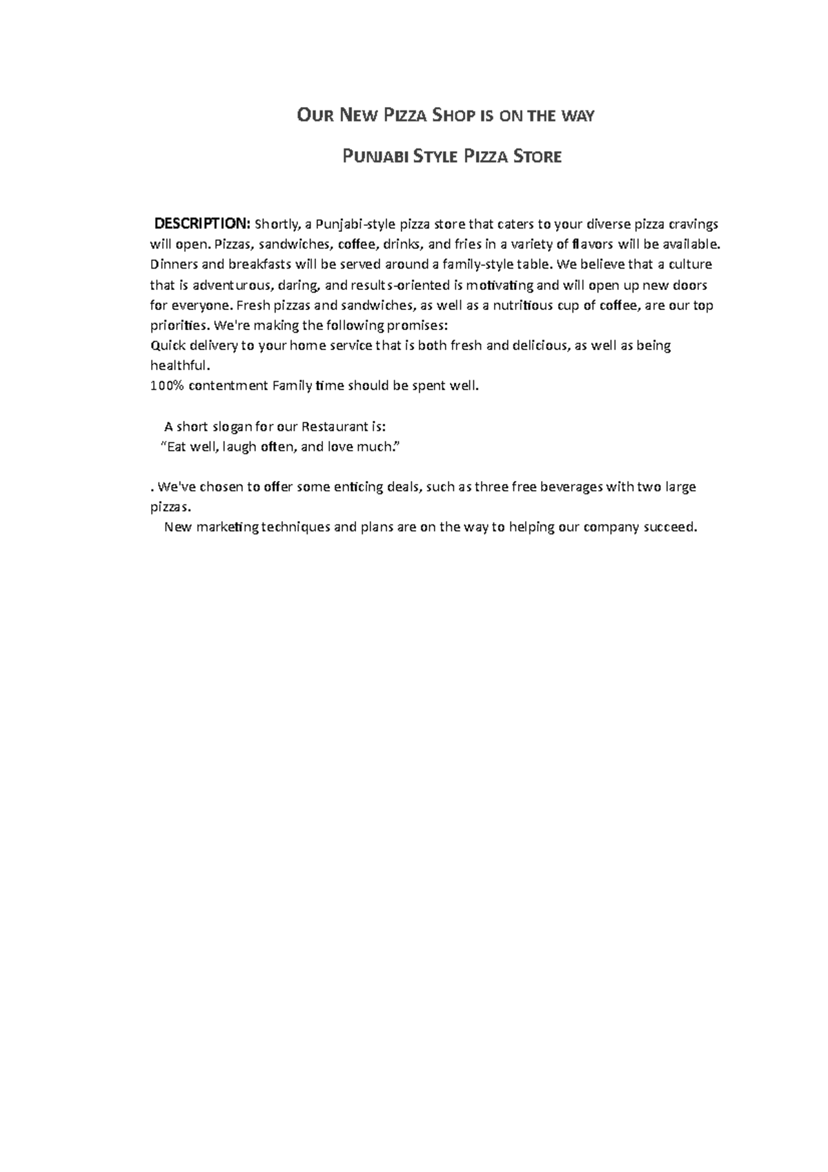 Our New Pizza Shop is on the way - OUR NEW PIZZA SHOP IS ON THE WAY ...