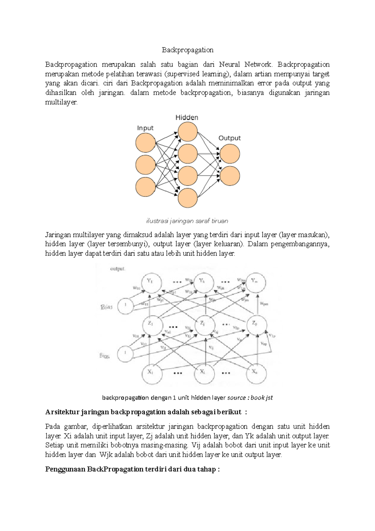 Backpropagation - Backpropagation Backpropagation merupakan salah satu ...