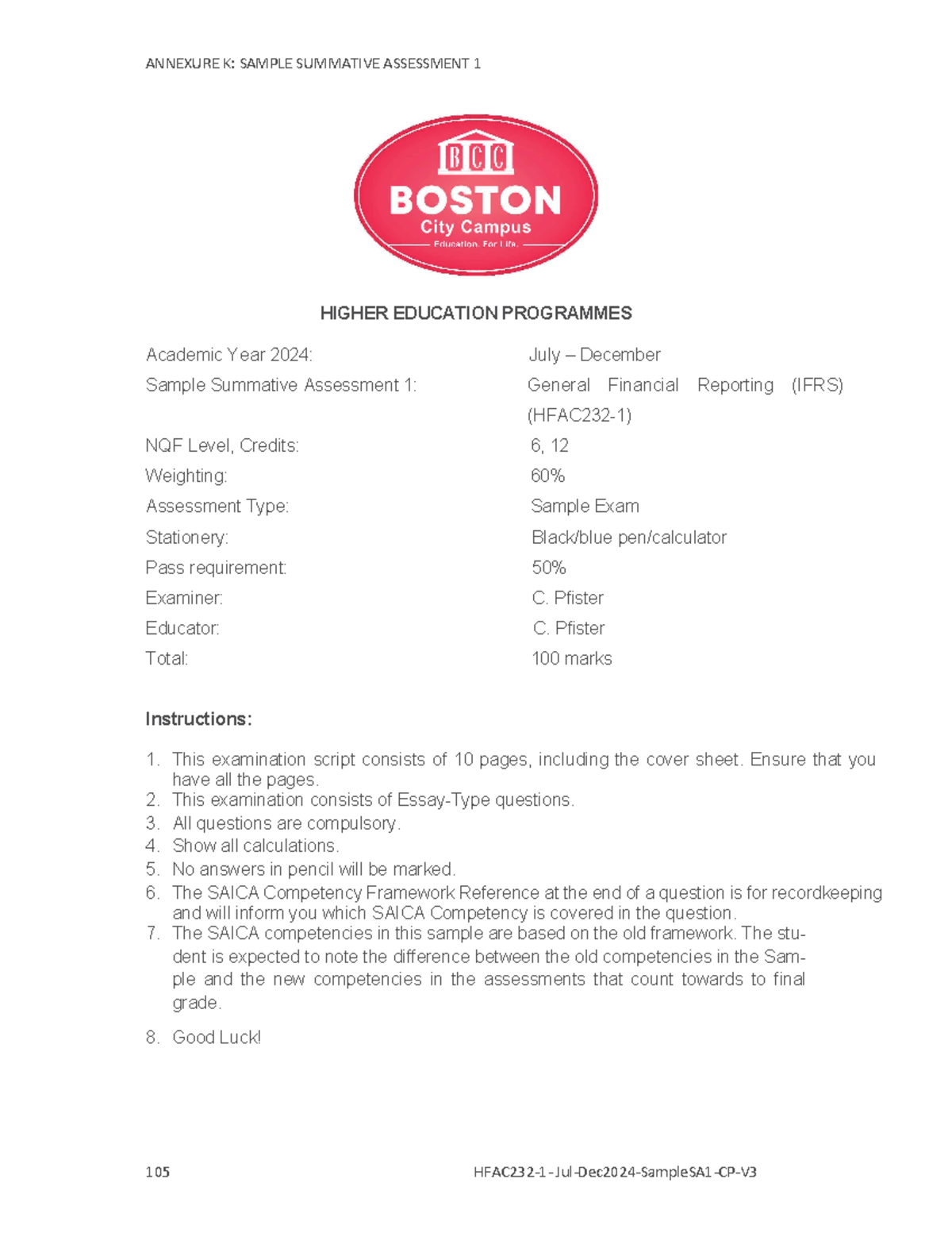 SA1 Including Solutions - ANNEXURE K: SAMPLE SUMMATIVE ASSESSMENT 1 105 ...
