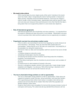 Part 1 introduction - notes - Part 1: Introduction to the SDGs We need ...