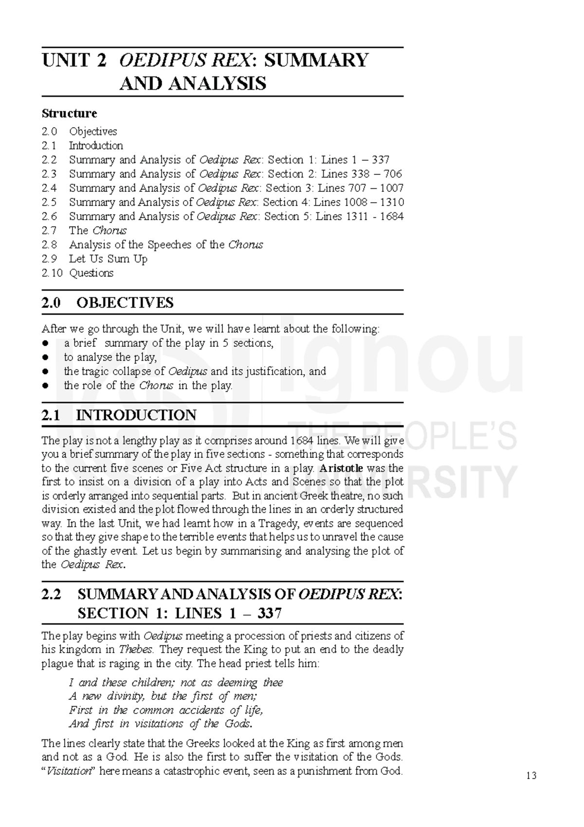 Oedipus Rex - Plays important role in english literature. Significant ...