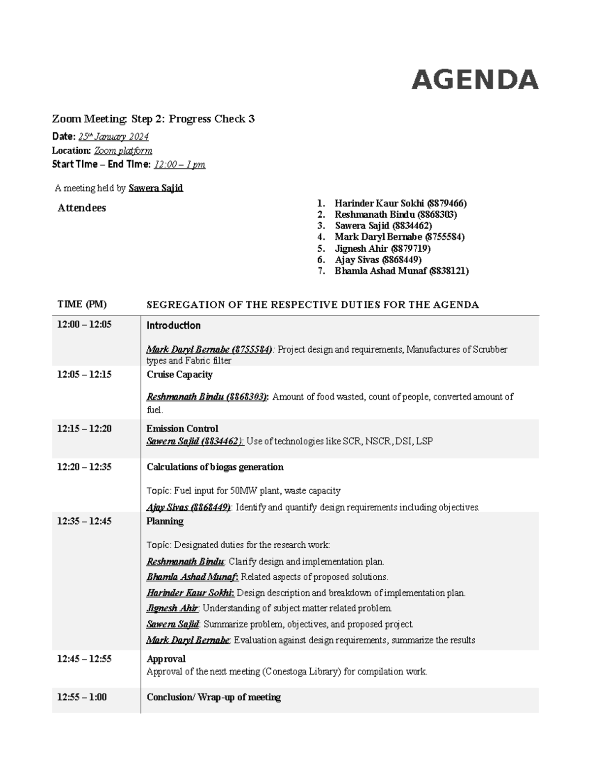 Agenda progrees check 3 - AGENDA Zoom Meeting: Step 2: Progress Check 3 ...