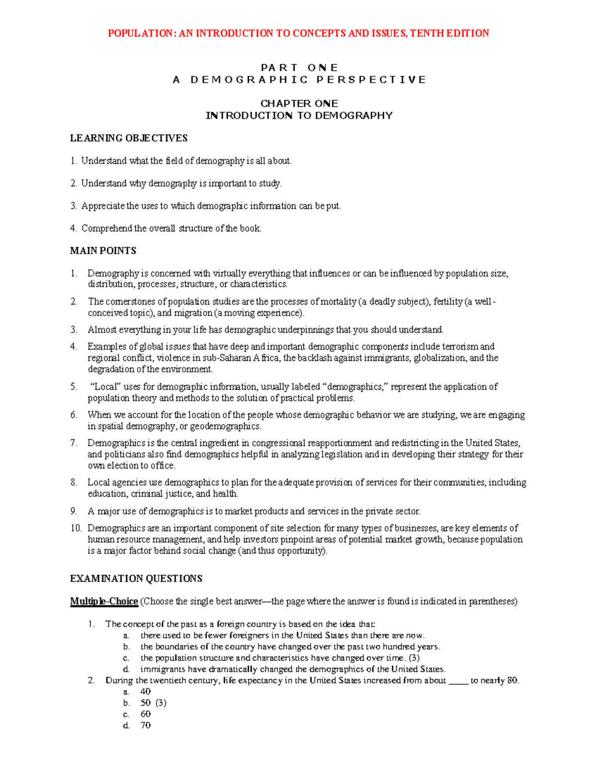 Population Concepts and Issues - POPULATION: AN INTRODUCTION TO ...