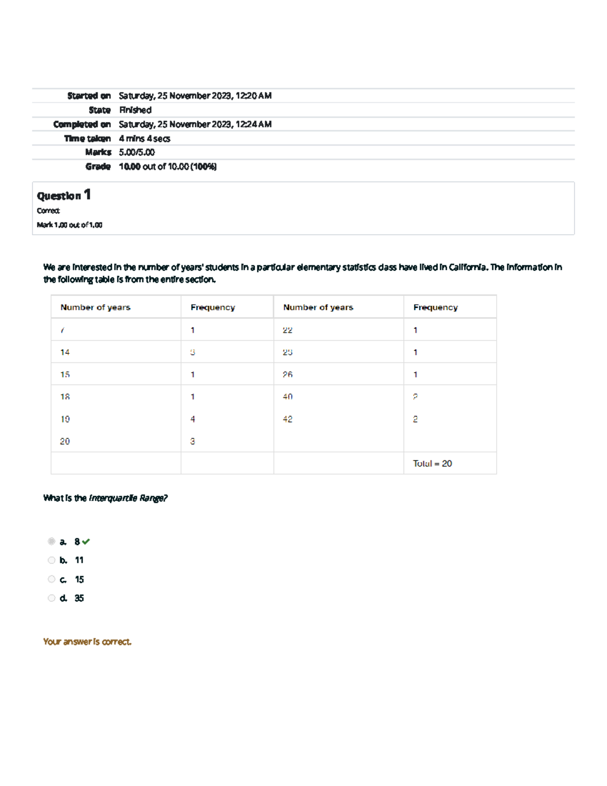 Math 1280 Unit 2 Self Quiz Attempt Review Started On Saturday 25 November 2023 12 20 Am