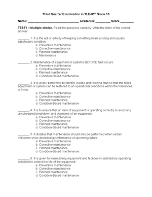 Activity Sheets CSS 7 or 8 - K-12 –TECHNOLOGY AND LIVELIHOOD EDUCATION (MELC-BASED LEARNING ...