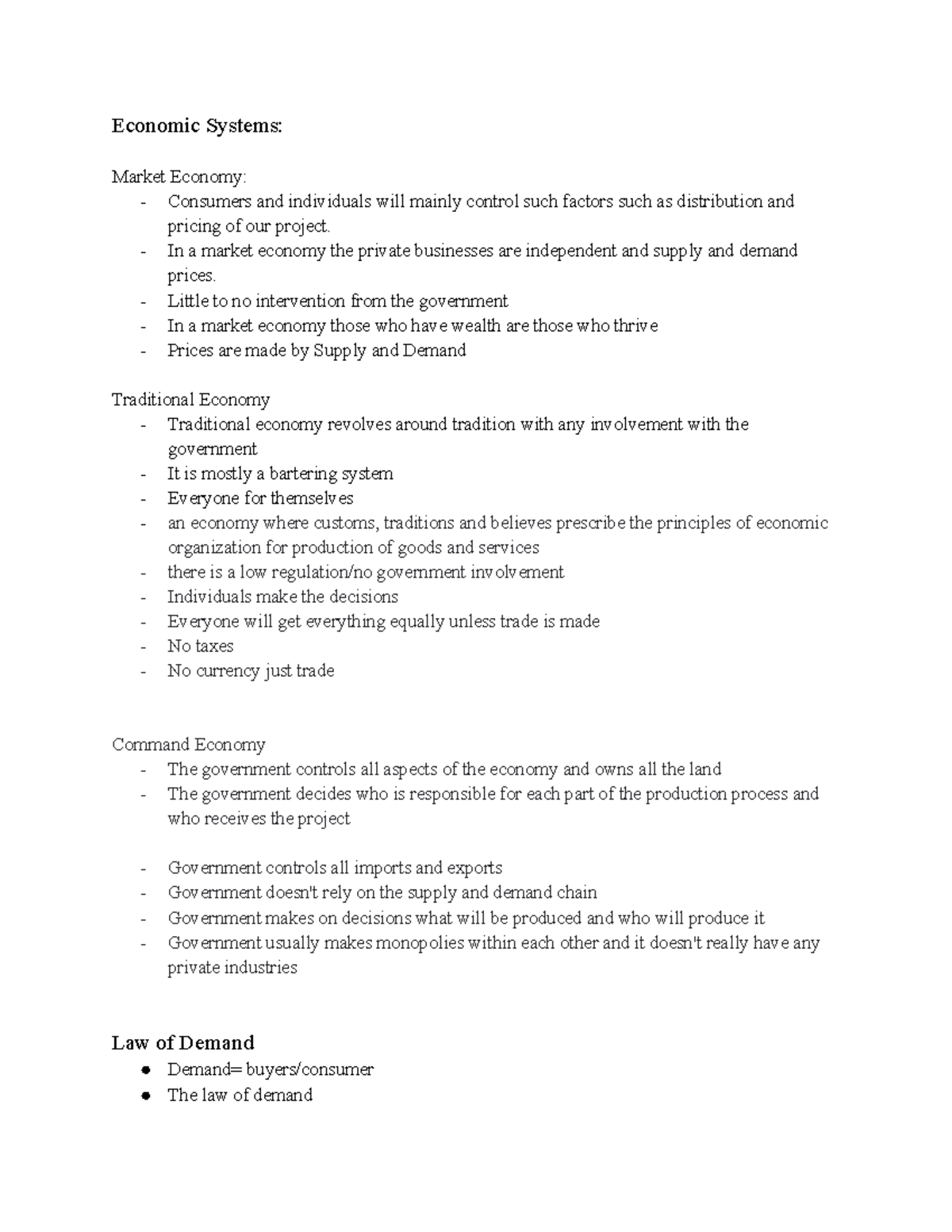 Economic Systems - Economic Systems: Market Economy: - Consumers and ...