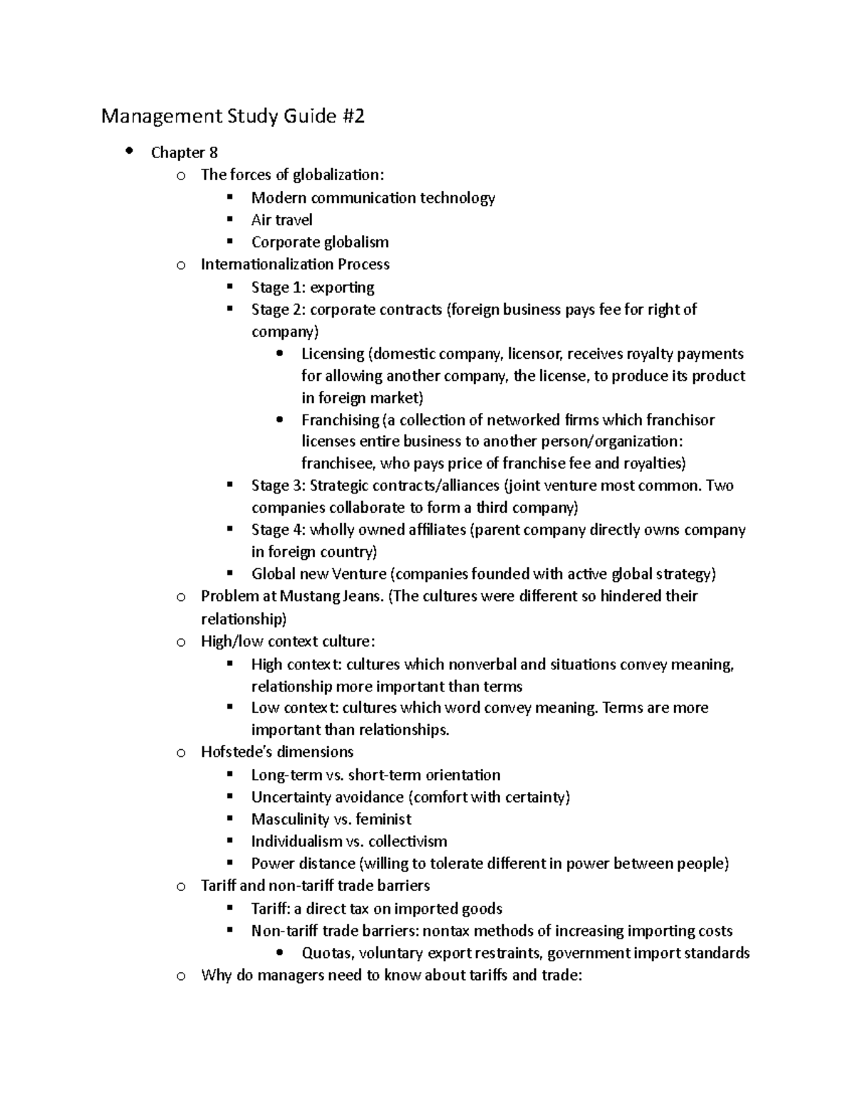 Introduction to Management Study Guide 2 - Management Study Guide ...