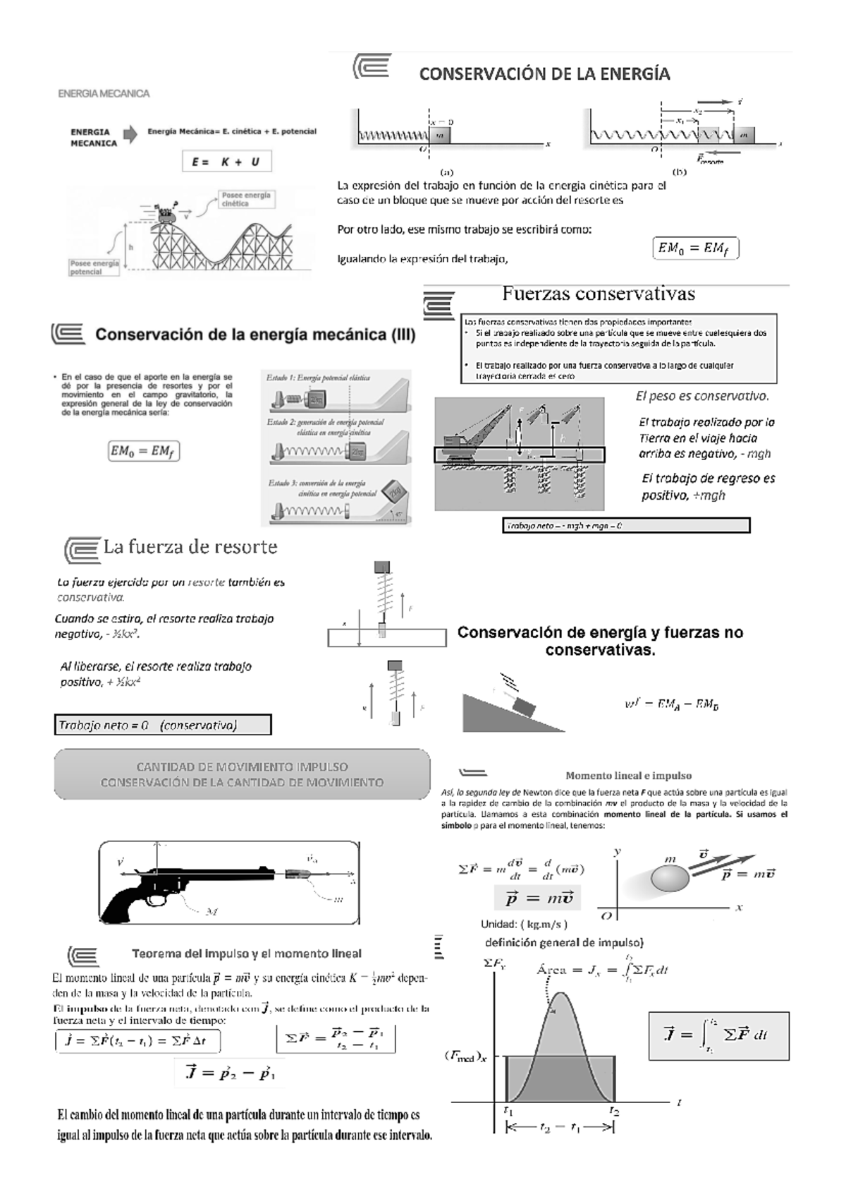 Fisica Formulas - dadasd - CONSERVACIÓN DE LA ENERGÍA ENERGIA MECANICA ...