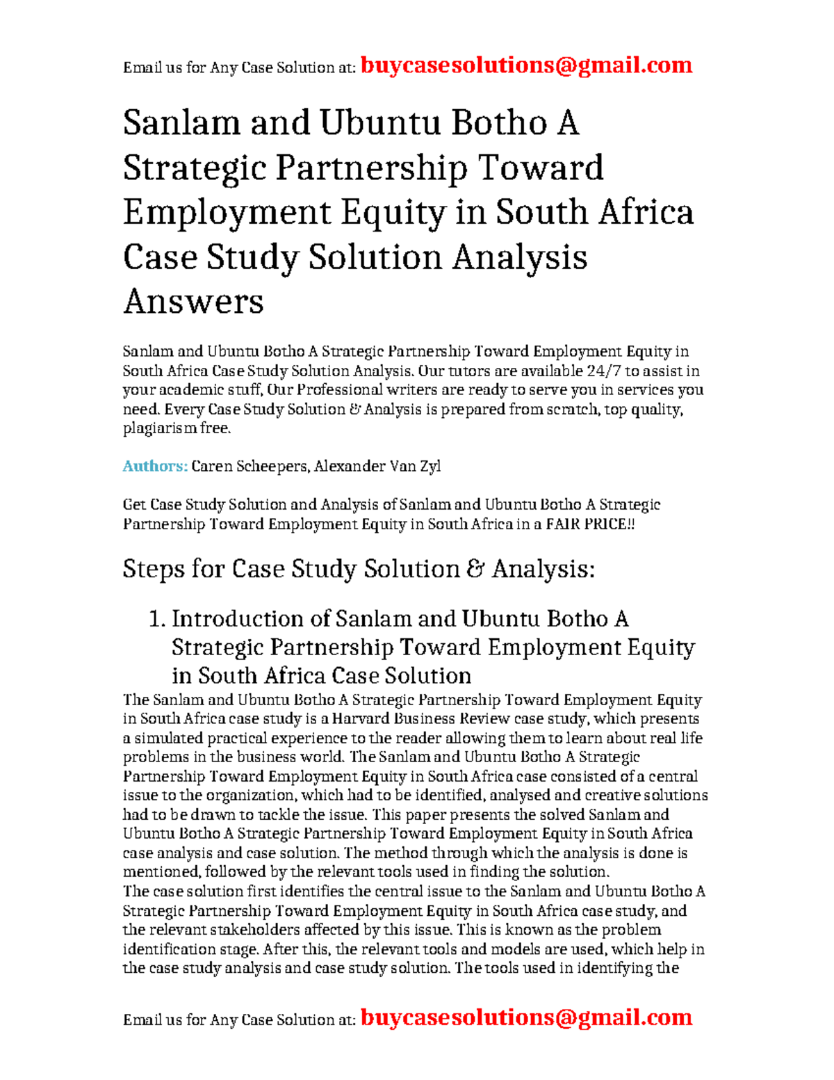 Case Solution Sanlam and Ubuntu Botho A Strategic Partnership Toward ...