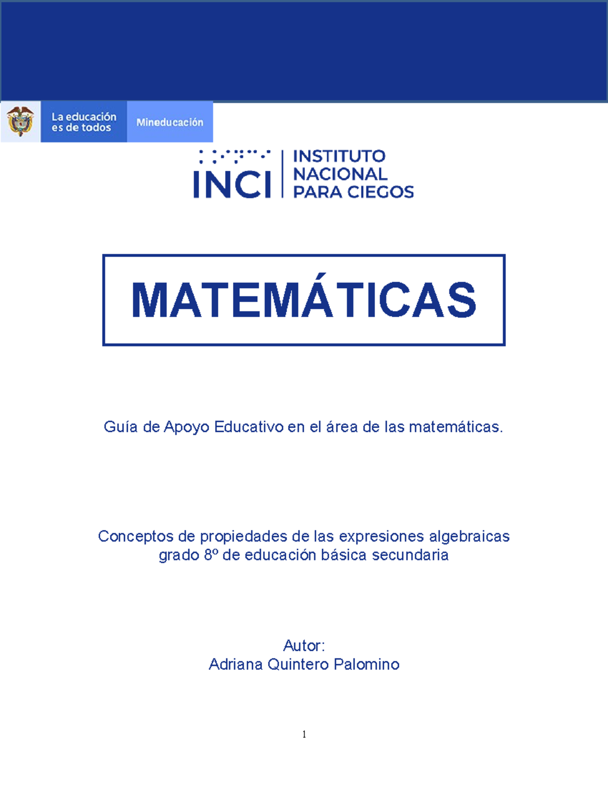 08 - Modulo Matematicas Octavo - Guía de Apoyo Educativo en el área de ...