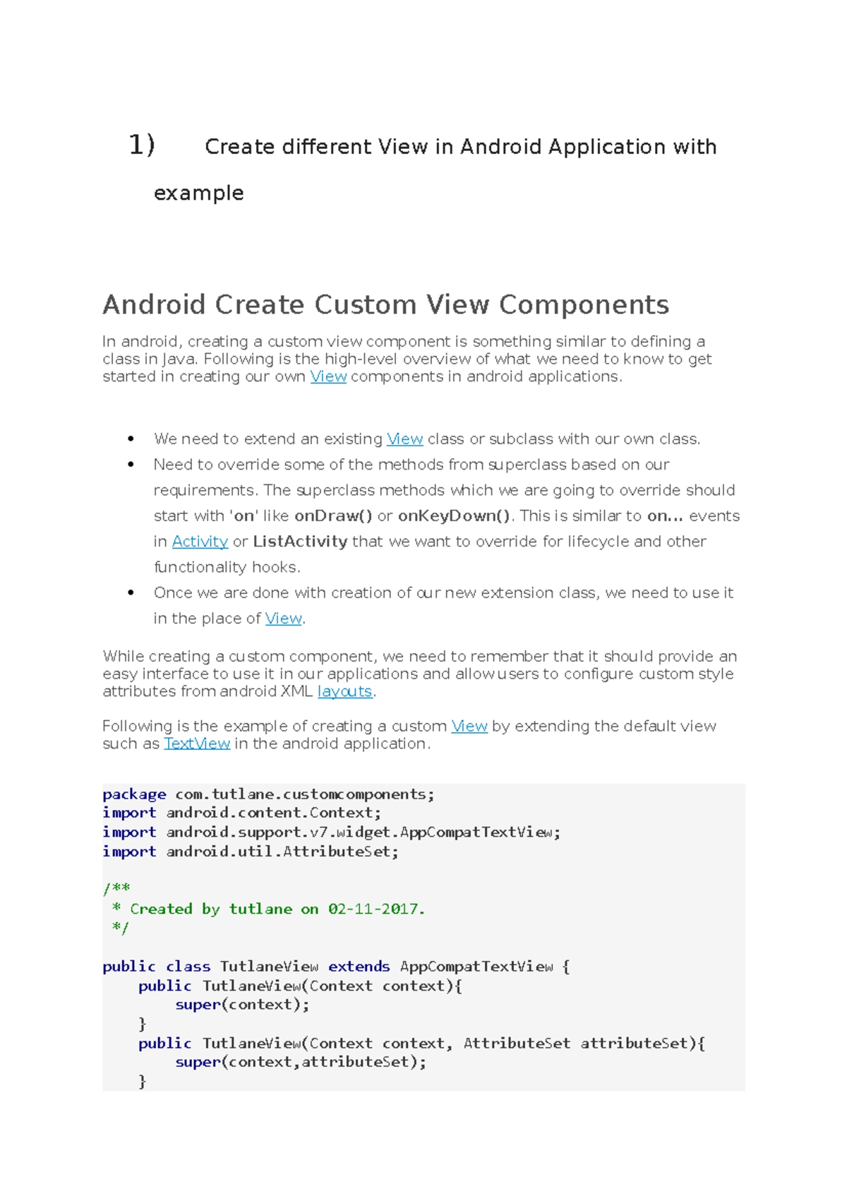 Create different View - Following is the high-level overview of what we need to know to get ...