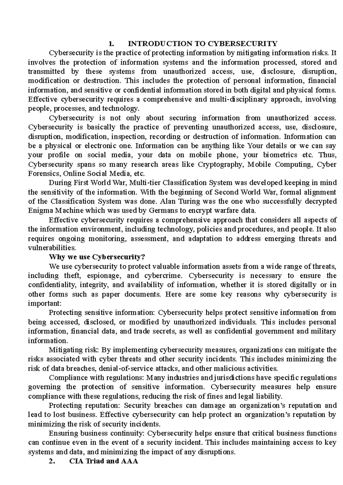 C fakepath Basics of Cybersecurity - 1. INTRODUCTION TO CYBERSECURITY ...