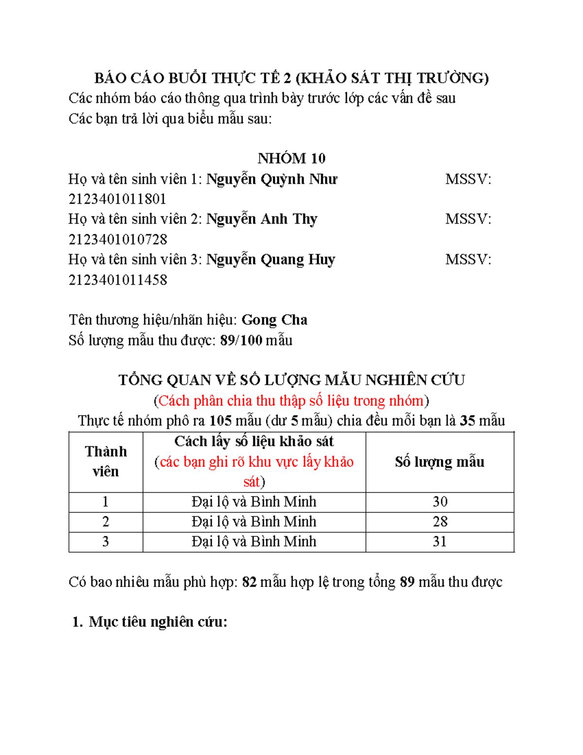 BÁO CÁO KHẢO SÁT THỰC TẾ - HVKH - BÁO CÁO BUỔI THỰC TẾ 2 (KHẢO SÁT THỊ ...