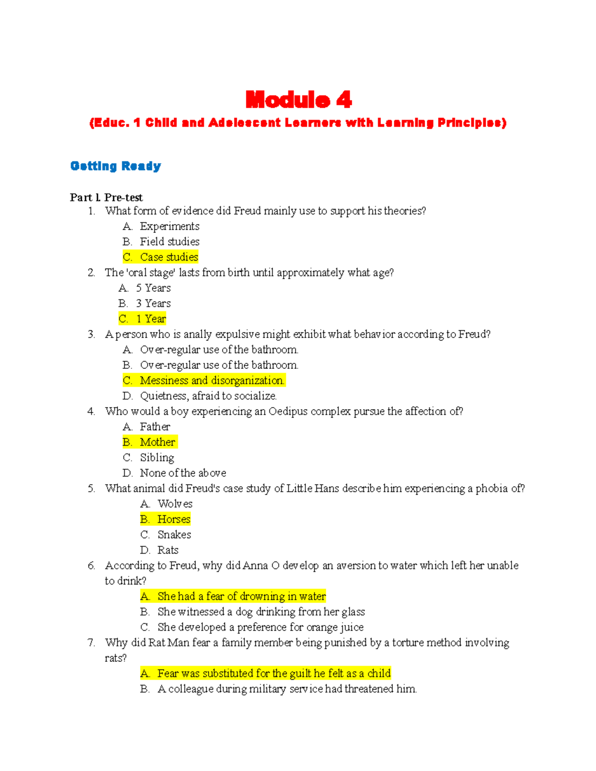 EDUC1( Child and Adolescence) - Module 4 - Module 4 (Educ. 1 Child and ...