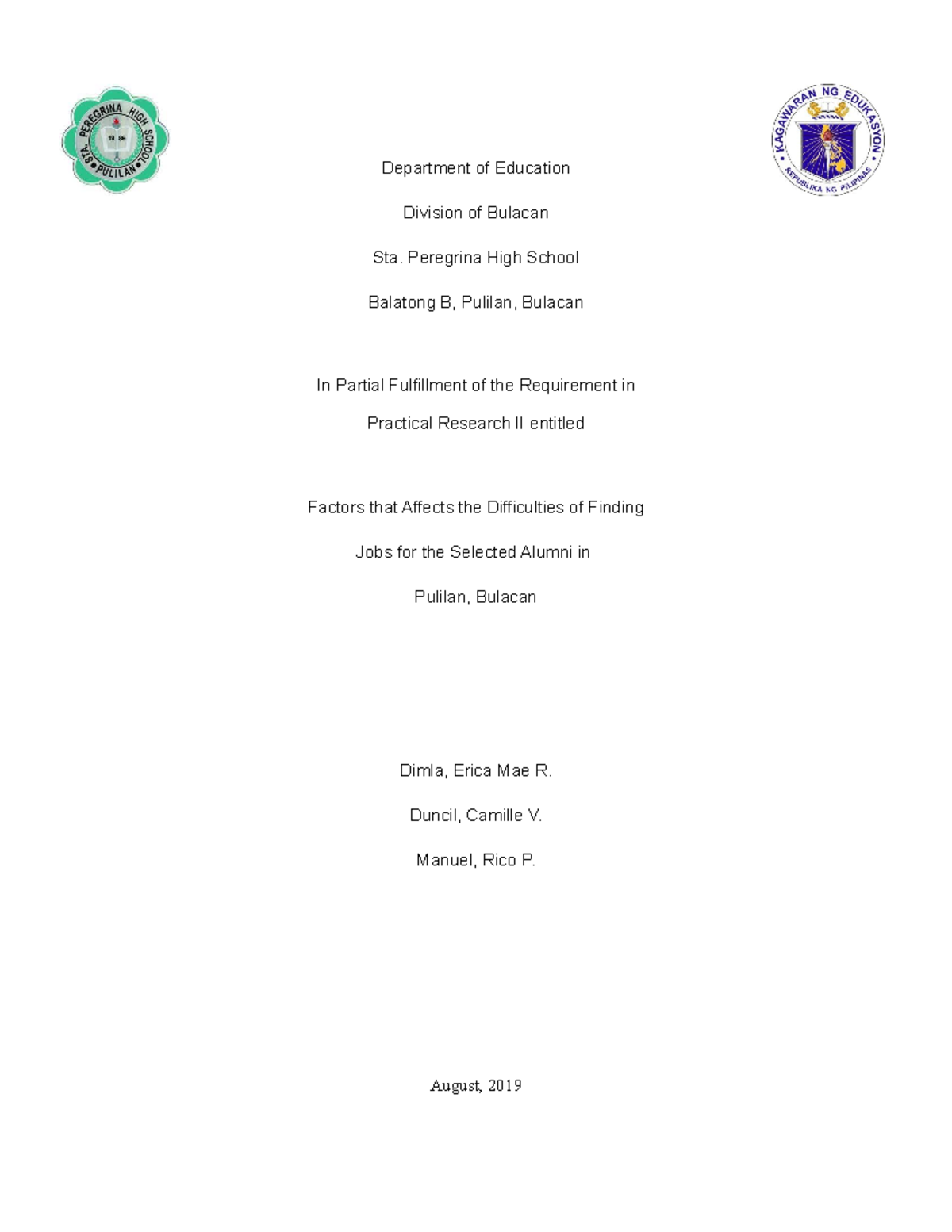 Chapter-123 research about factors that affects alumni - Department of ...