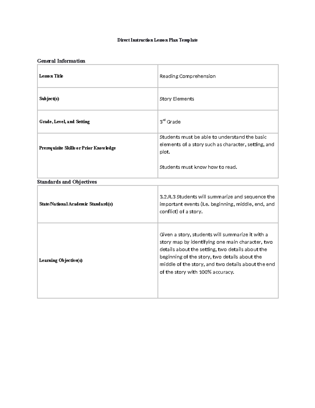C909 Task 1 - Passed 1st try - Direct Instruction Lesson Plan Template General Information ...