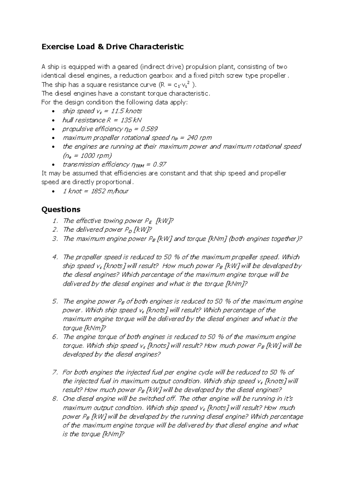 Oplossing Exercise Load and Drive Characteristics 2014 - Exercise Load ...