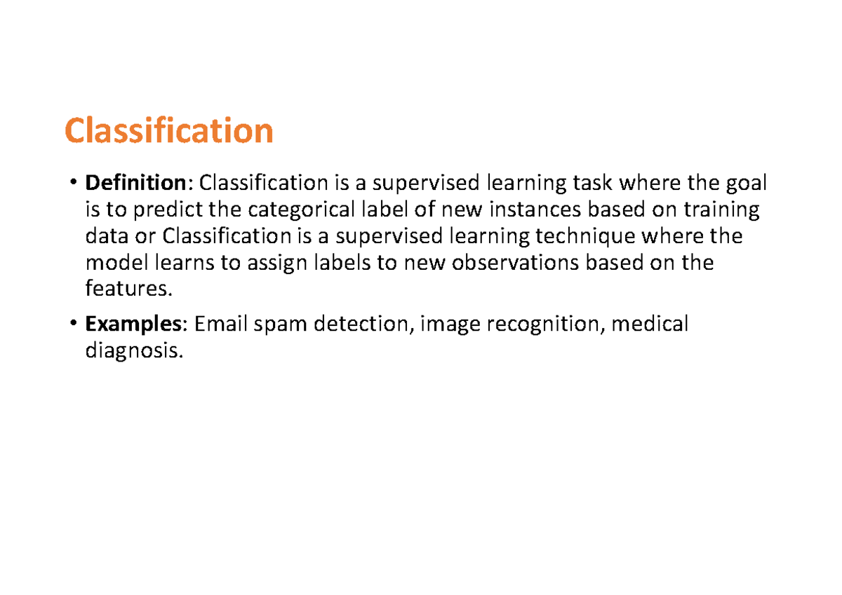 Week 7 Lecture 2 - It has vital info ahead - Classification ...