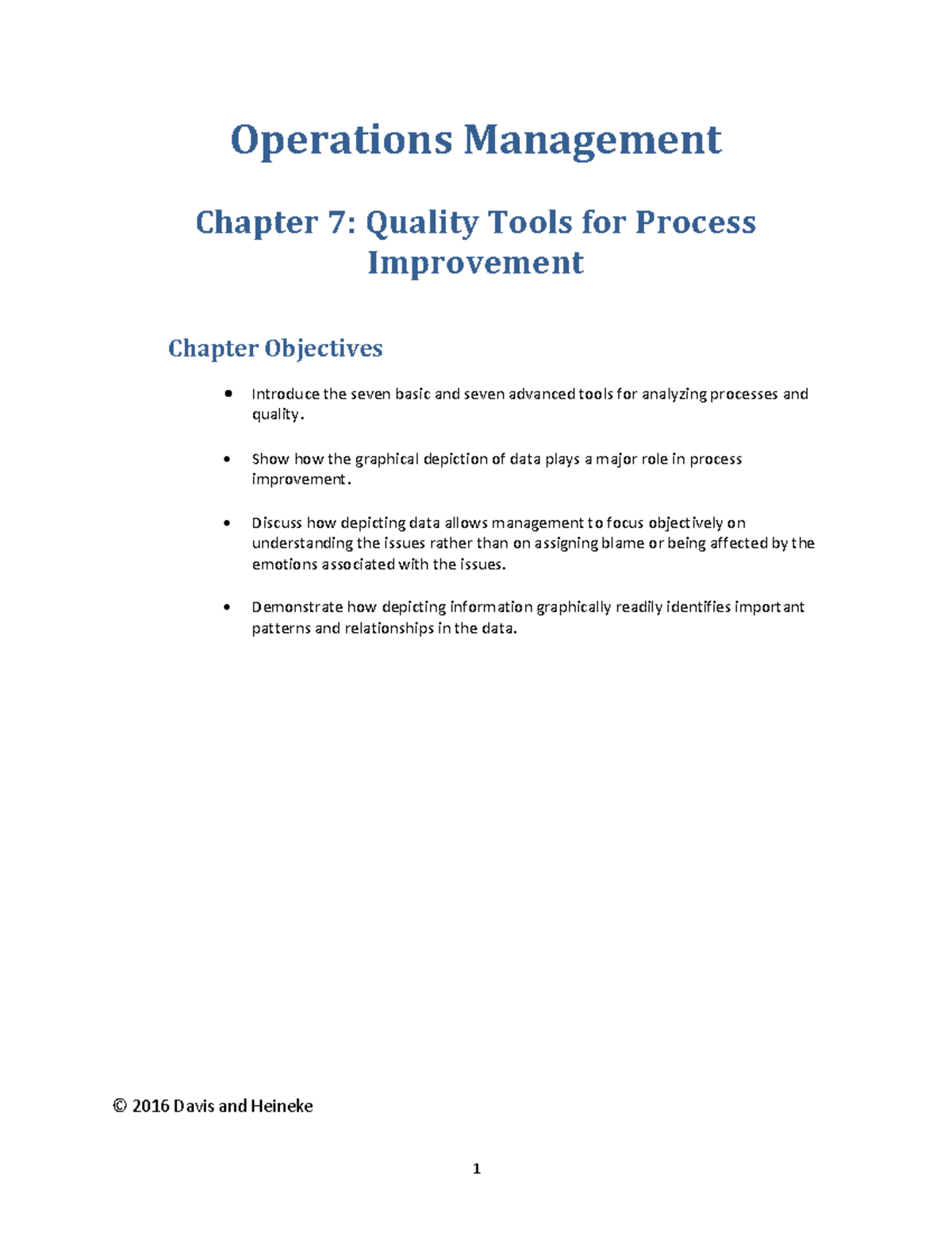 07 - Quality Tools - Lecture slides - Operations Management Chapter 7 ...