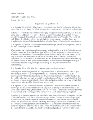 Consolation 1 Philosophy 101 Questions - Janelle Thompson Philosophy ...