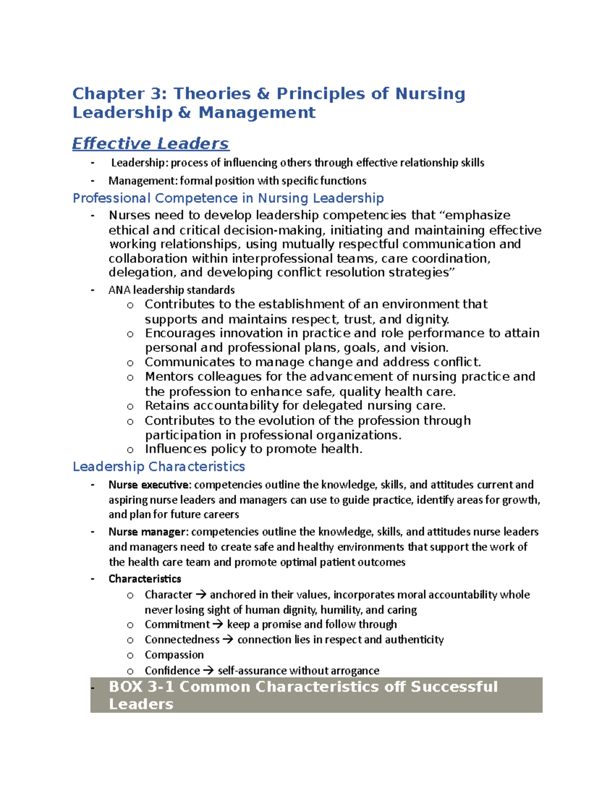Module 2 - Chapter 3: Theories & Principles of Nursing Leadership ...