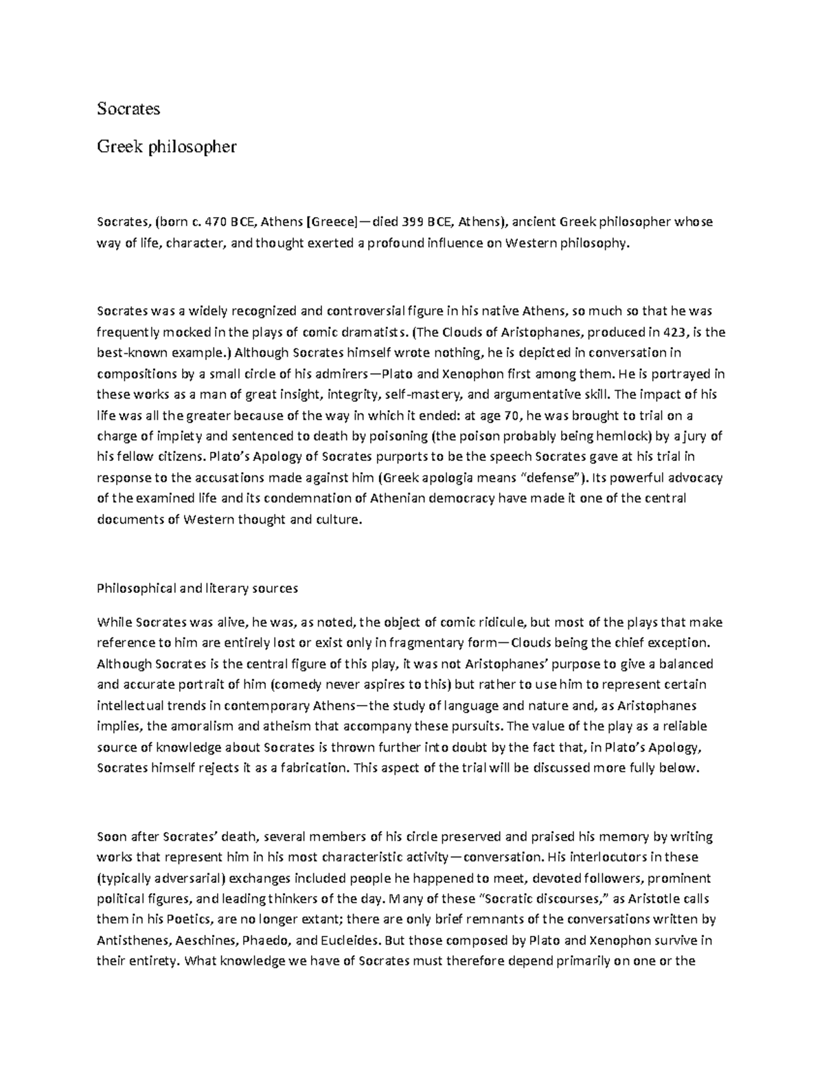 Socrates (The Greek Philosopher) - Socrates Greek philosopher Socrates ...