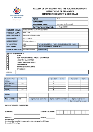Geodesy and Map Projections Notes - Geodesy and Map Projections I Dr ...