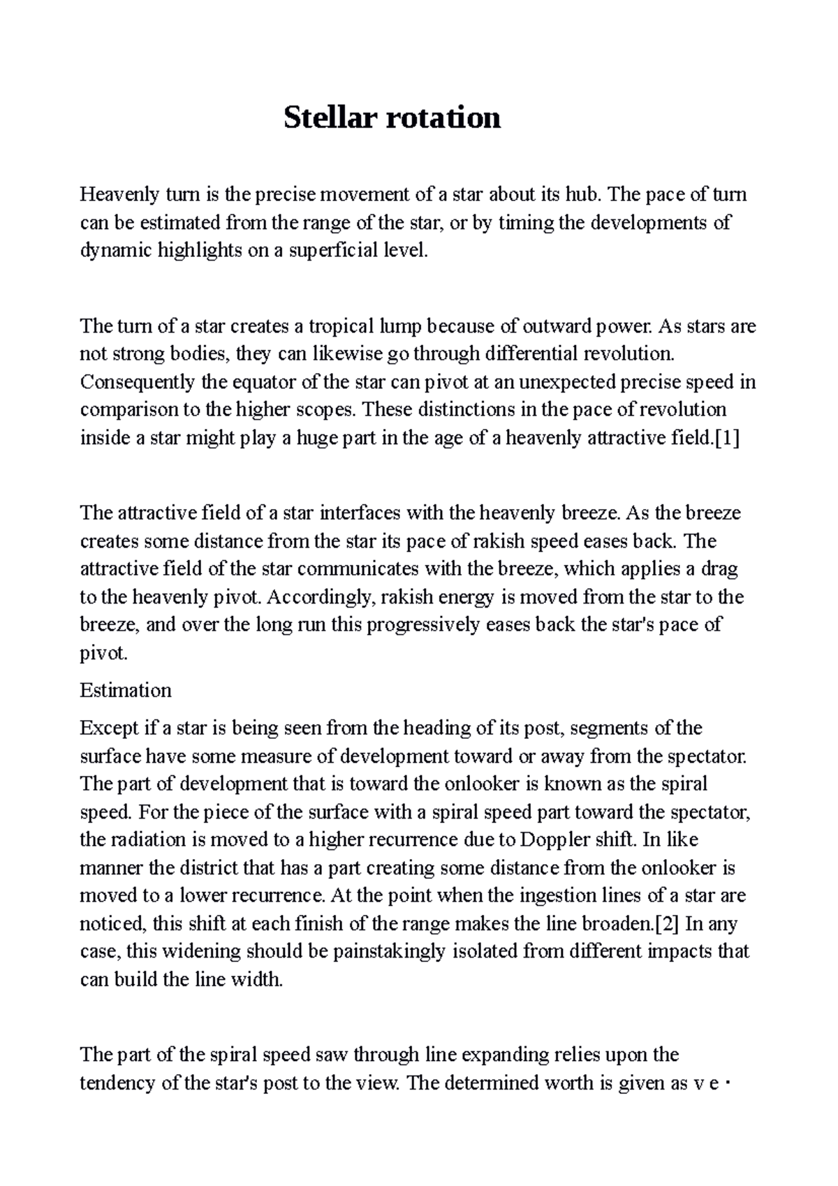 Stellar Rotation Ifah Stellar Rotation Heavenly Turn Is The Precise Movement Of A Star About