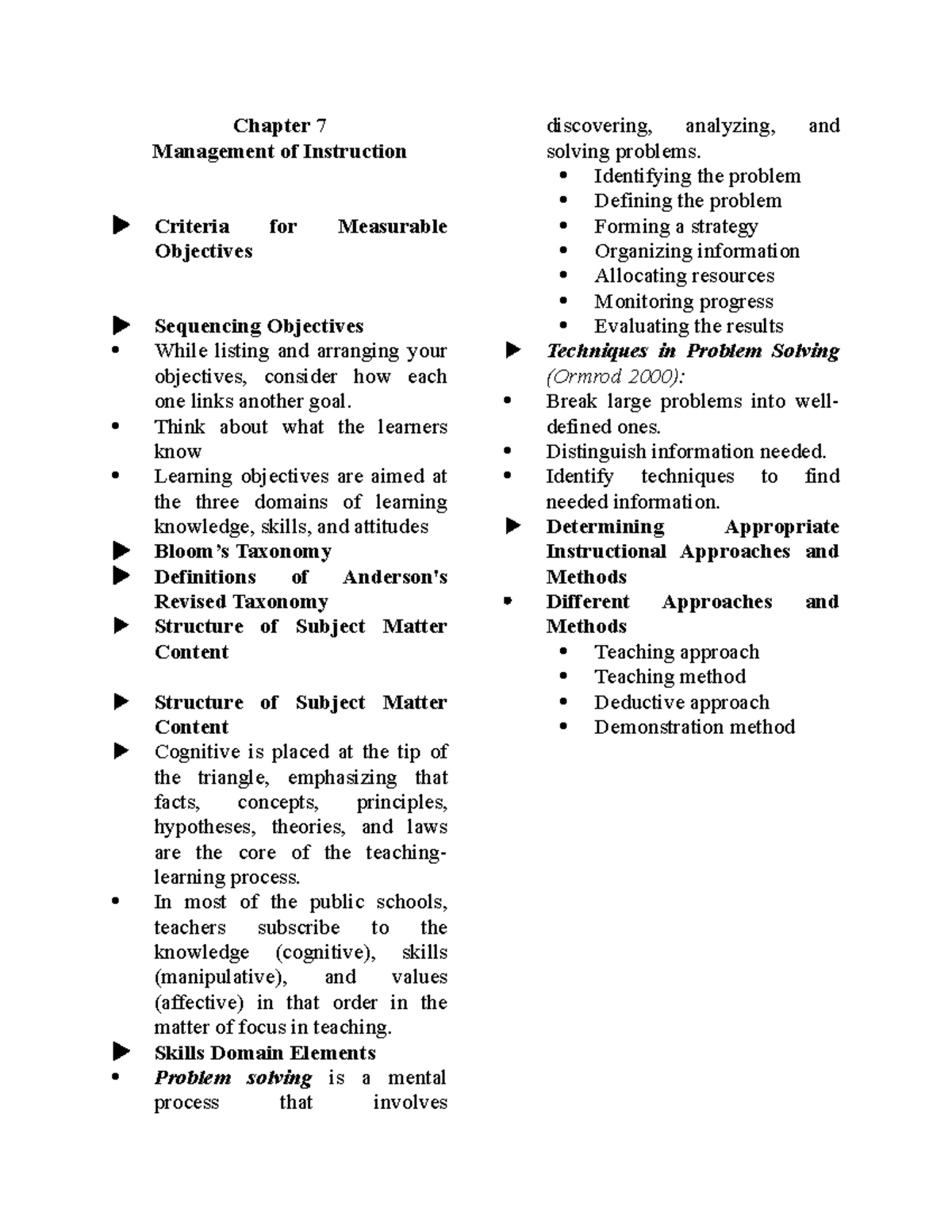 Chapter 7_Management of instruction - Chapter 7 Management of ...