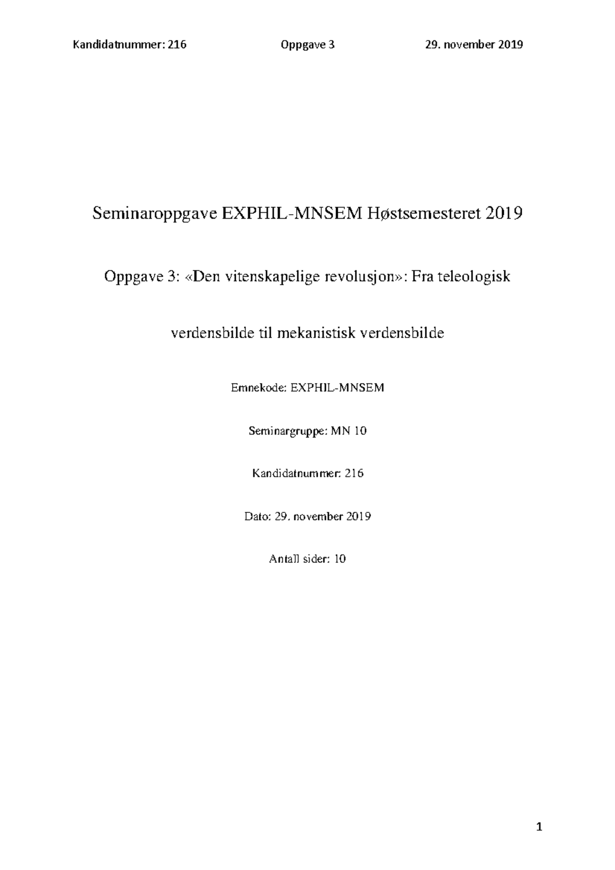 Ex.phil - Innlevering Oppgave - Warning: TT: undefined function: 32 Seminaroppgave EXPHIL-MNSEM ...