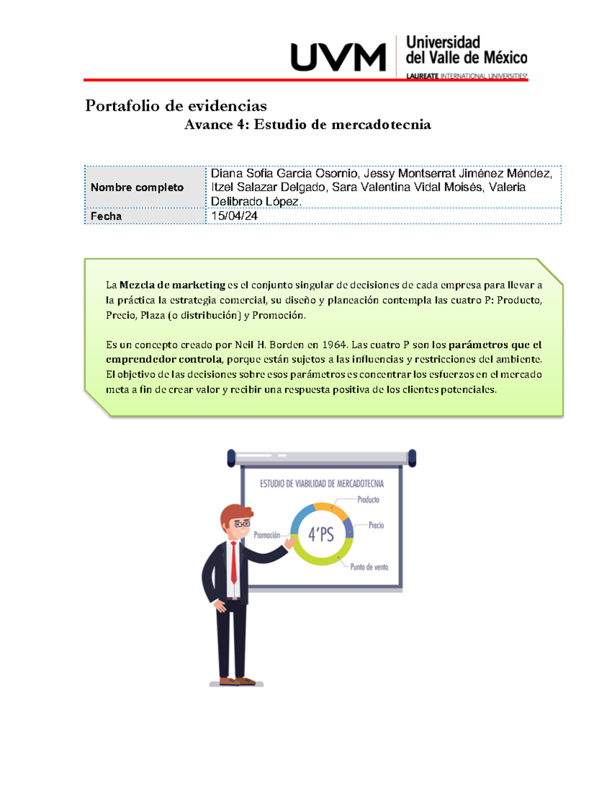 ACT#10 EQ 9 - dddddddd - Portafolio de evidencias Avance 4: Estudio de mercadotecnia Nombre ...