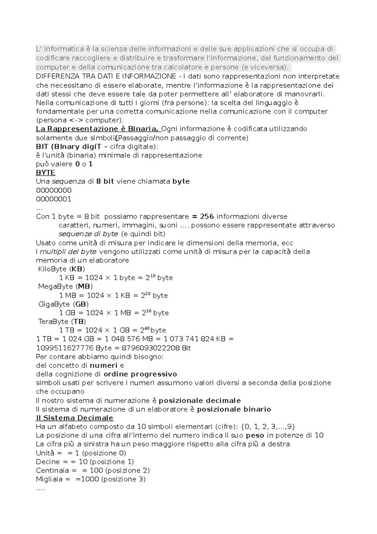 Alfabetizzazione Informatica - L’ informatica è la scienza delle ...