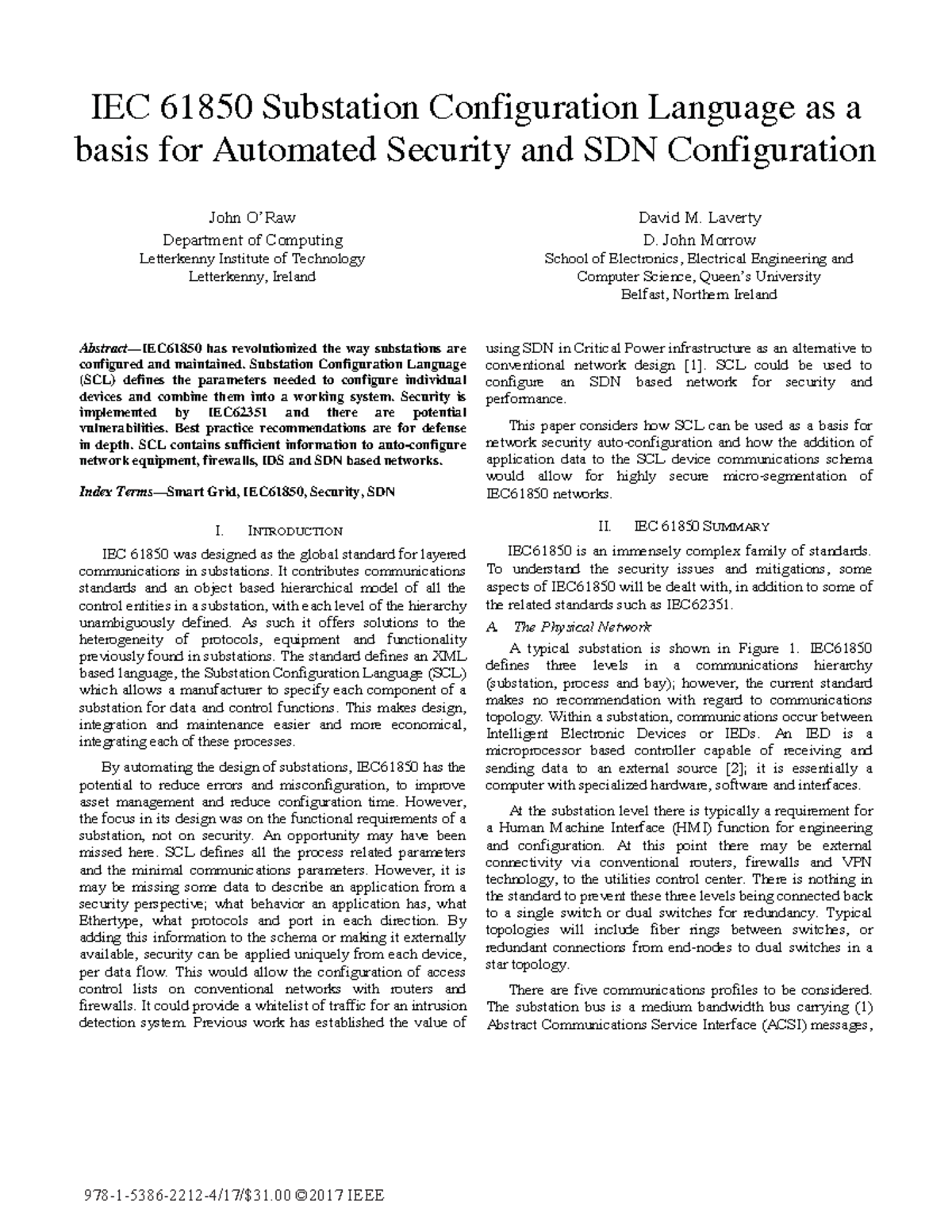 IEC 61850 Substation Configuration Language as a basis for Automated ...