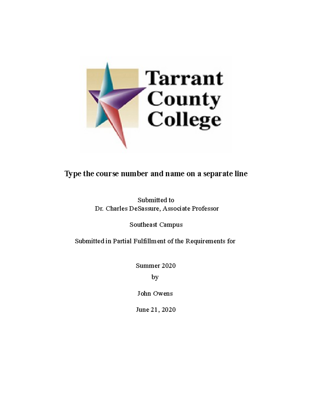 Essay 1 - Grade: A - Type the course number and name on a separate line ...