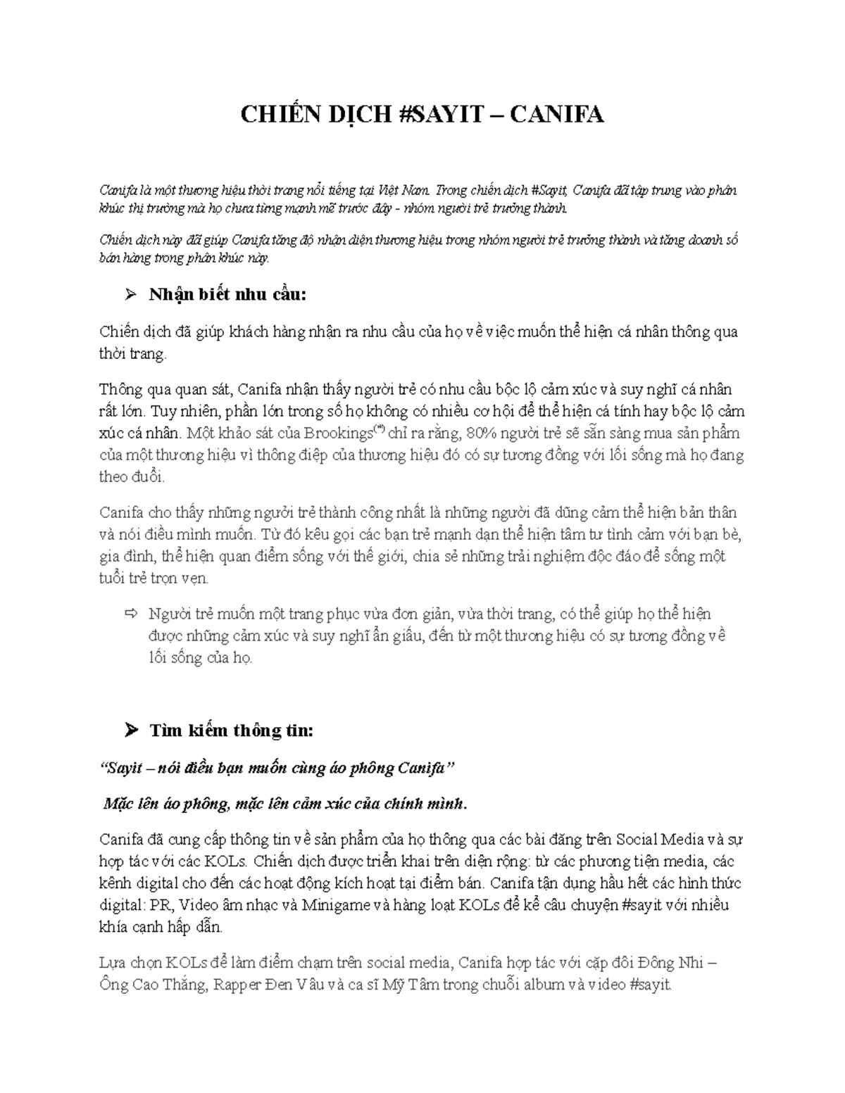 #sayit - ... - CHIẾN DỊCH #SAYIT – CANIFA Canifa là một thương hiệu ...