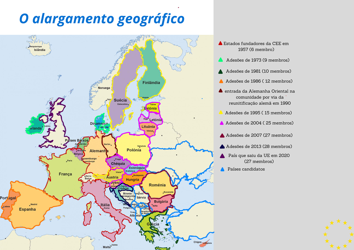 Estados fundadores da CEE em 1957 ( 6 membro) - História A - Estados ...