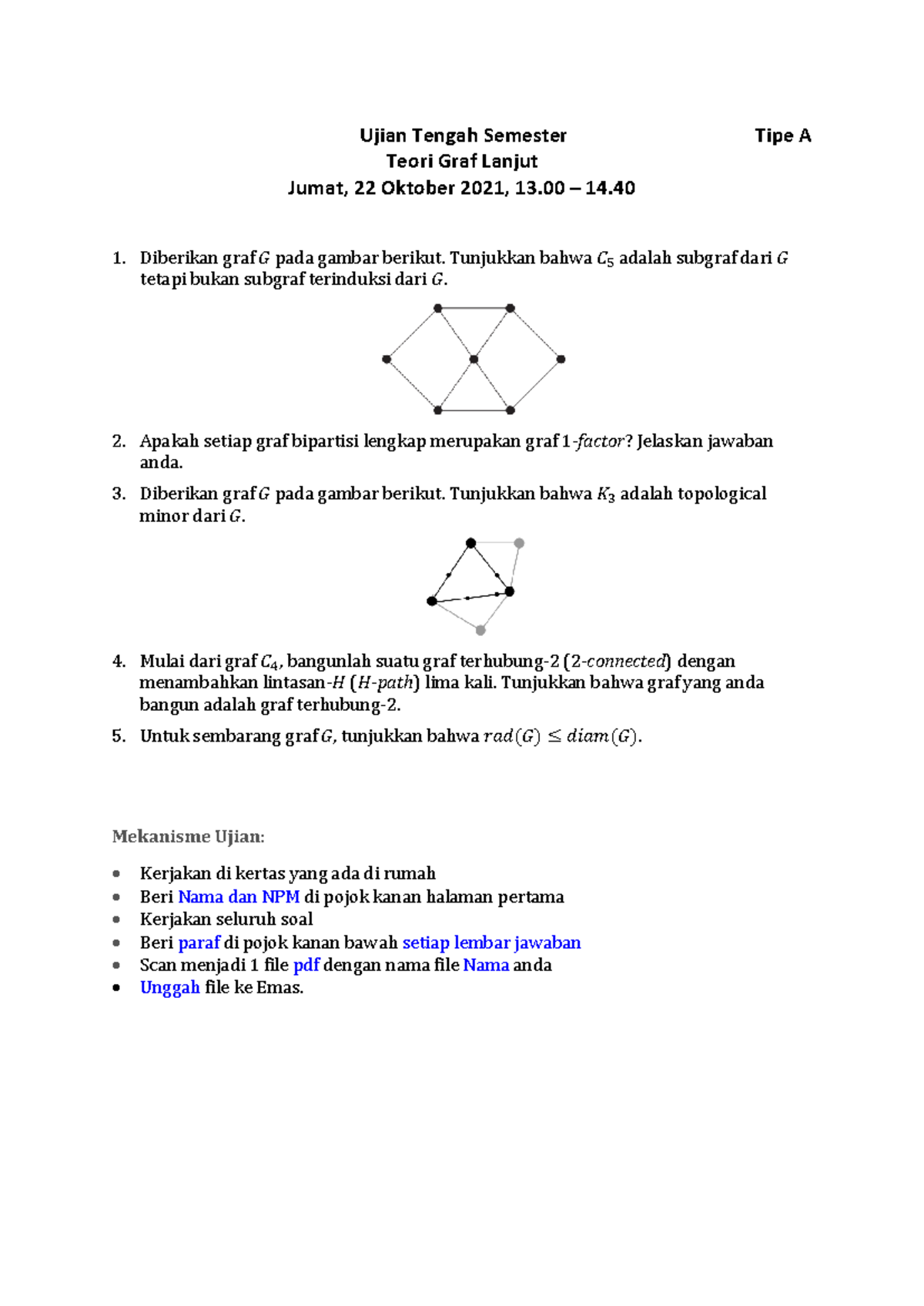 UTS TGL 2021 - A - Midterm Exam - Ujian Tengah Semester Tipe A Teori ...