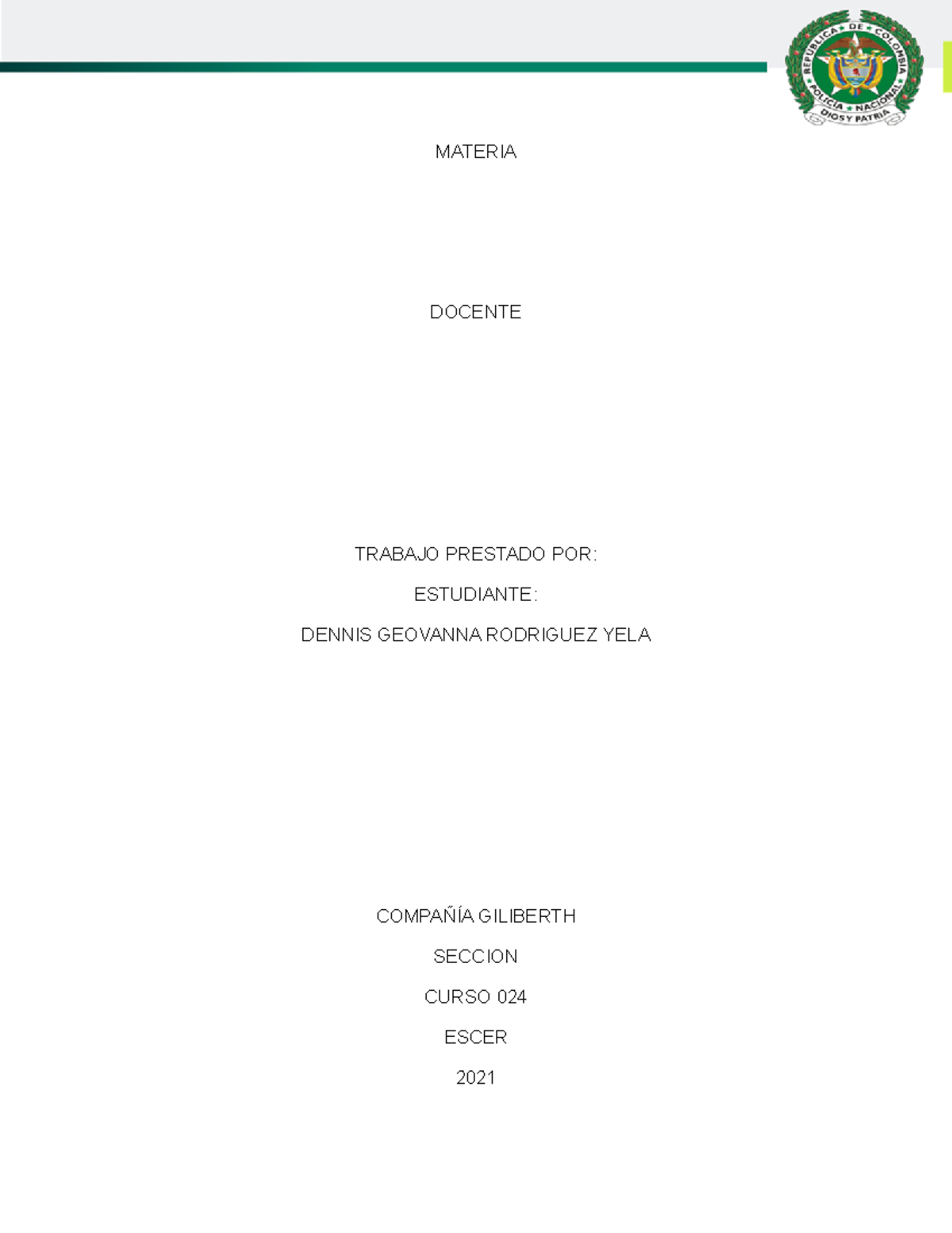 Ensayo DFVFB GHHH NN NN - MATERIA DOCENTE TRABAJO PRESTADO POR ...