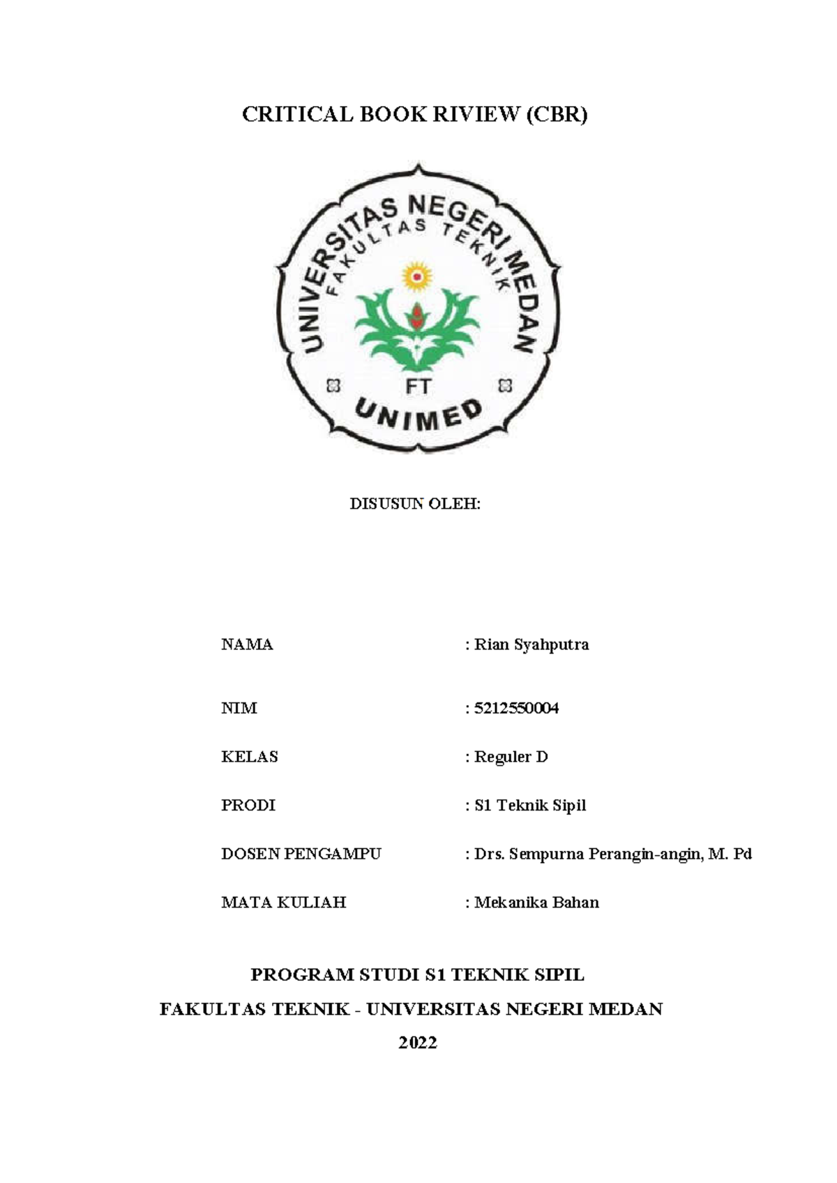 Crtical BOOK Review (CBR) Mekanika Teknik Sipil - CRITICAL BOOK RIVIEW ...