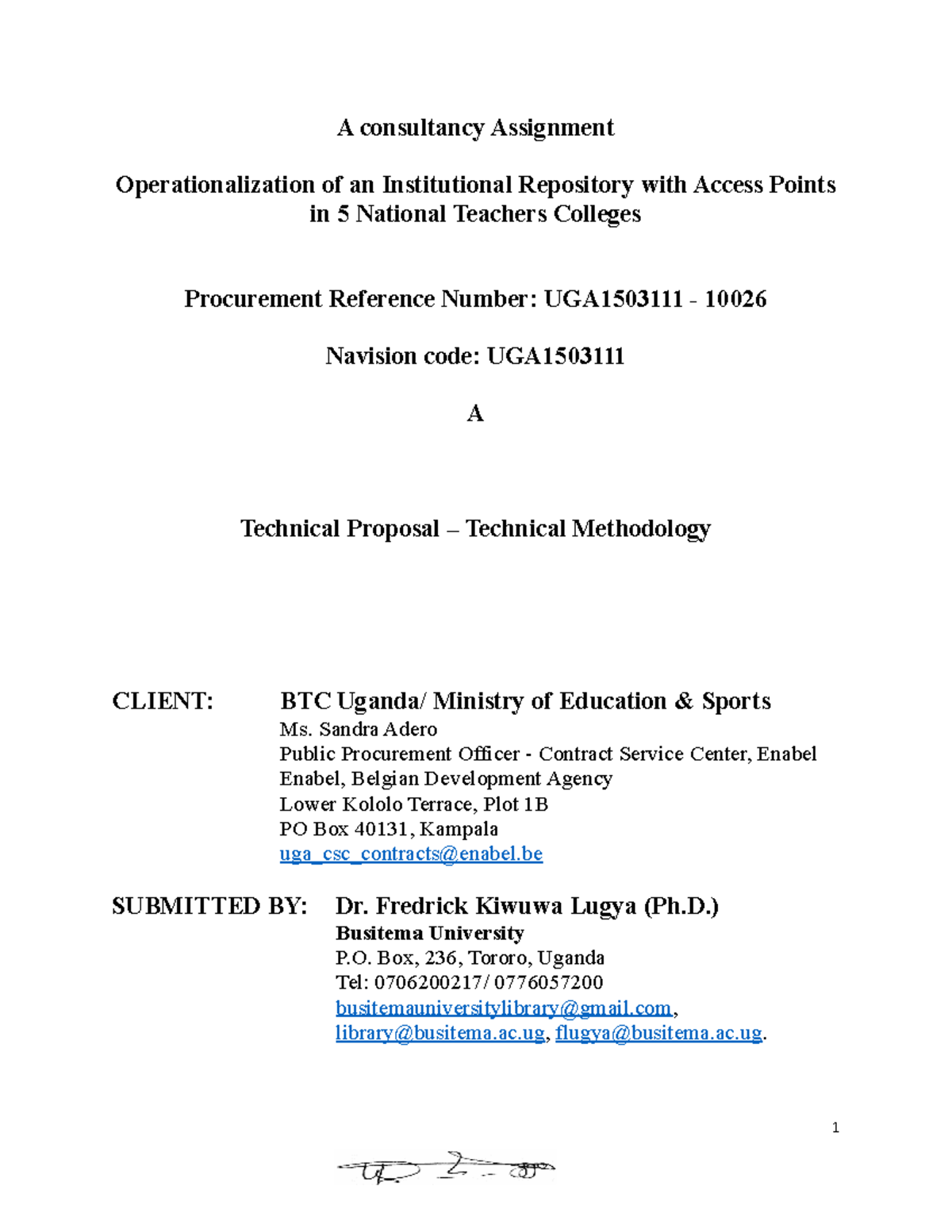 Technical-Methodology - A consultancy Assignment Operationalization of ...