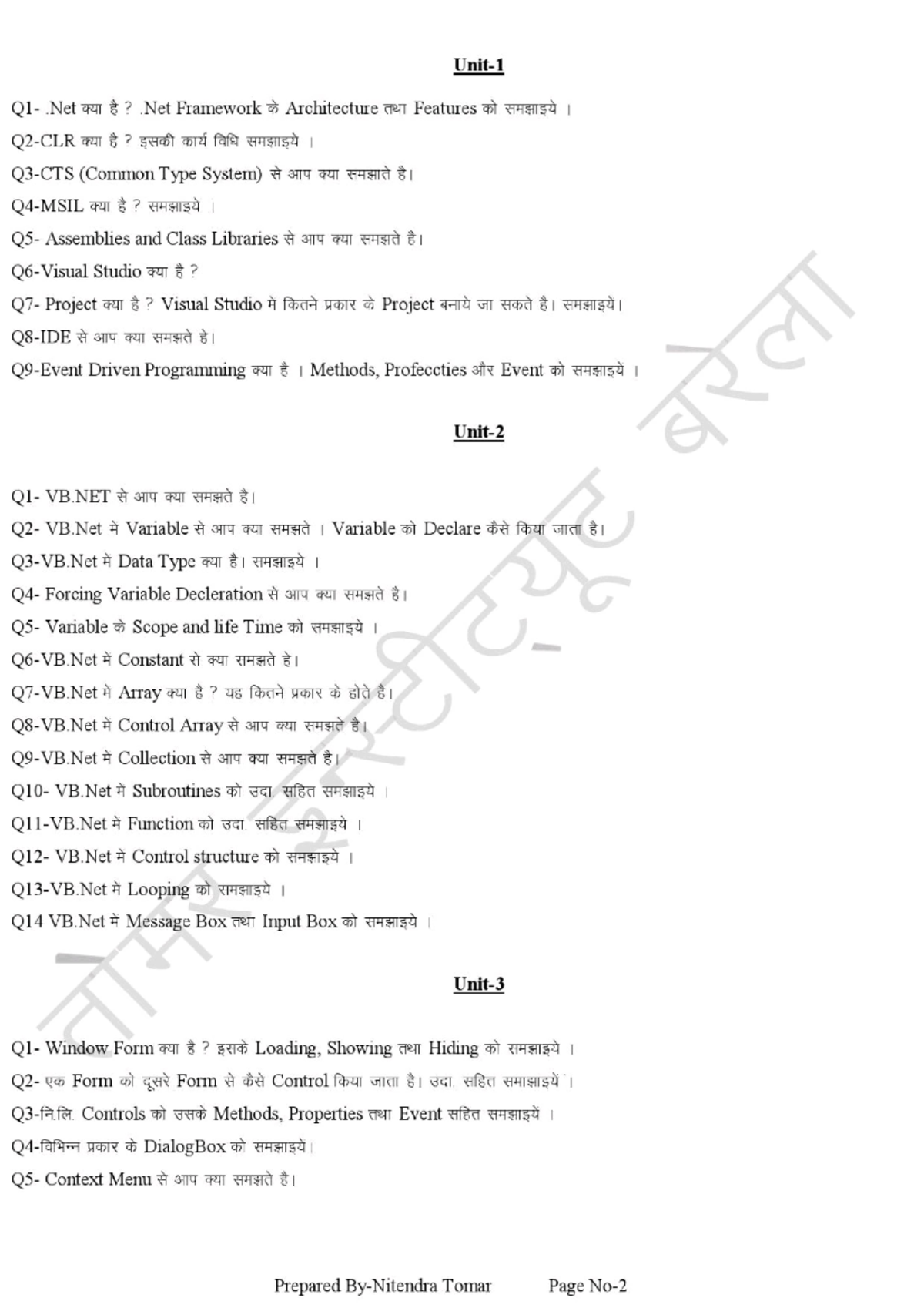 VB - Important Question - Operting System - Studocu