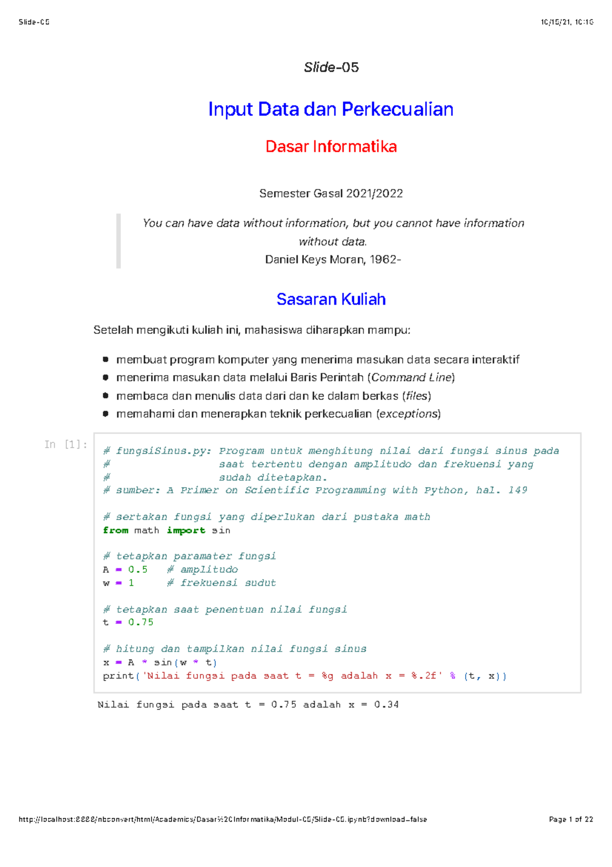 Dasar Informatika bab ke 5 - Slide - Input Data dan Perkecualian Dasar ...