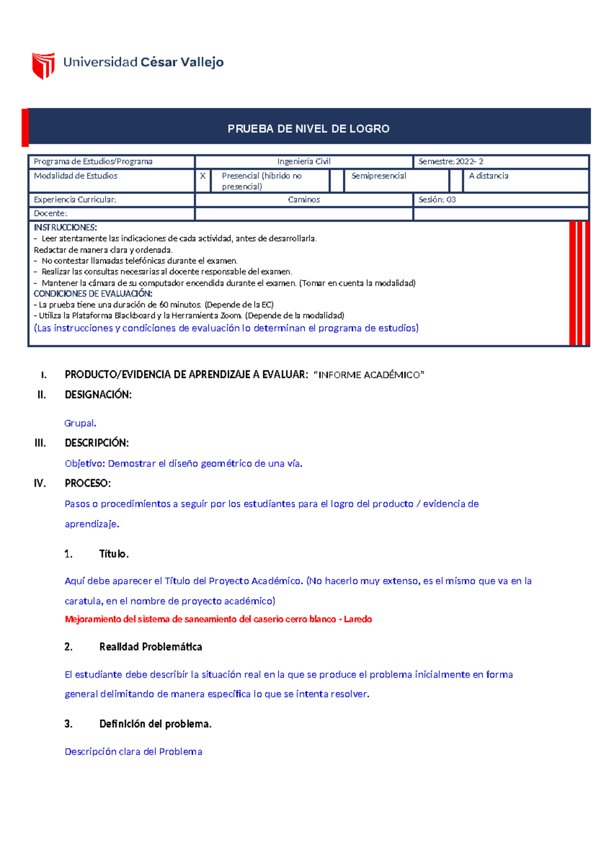 ATH - Prueba DE Nivel DE Logro Nivel 1 - PRUEBA DE NIVEL DE LOGRO Programa de Estudios/Programa ...