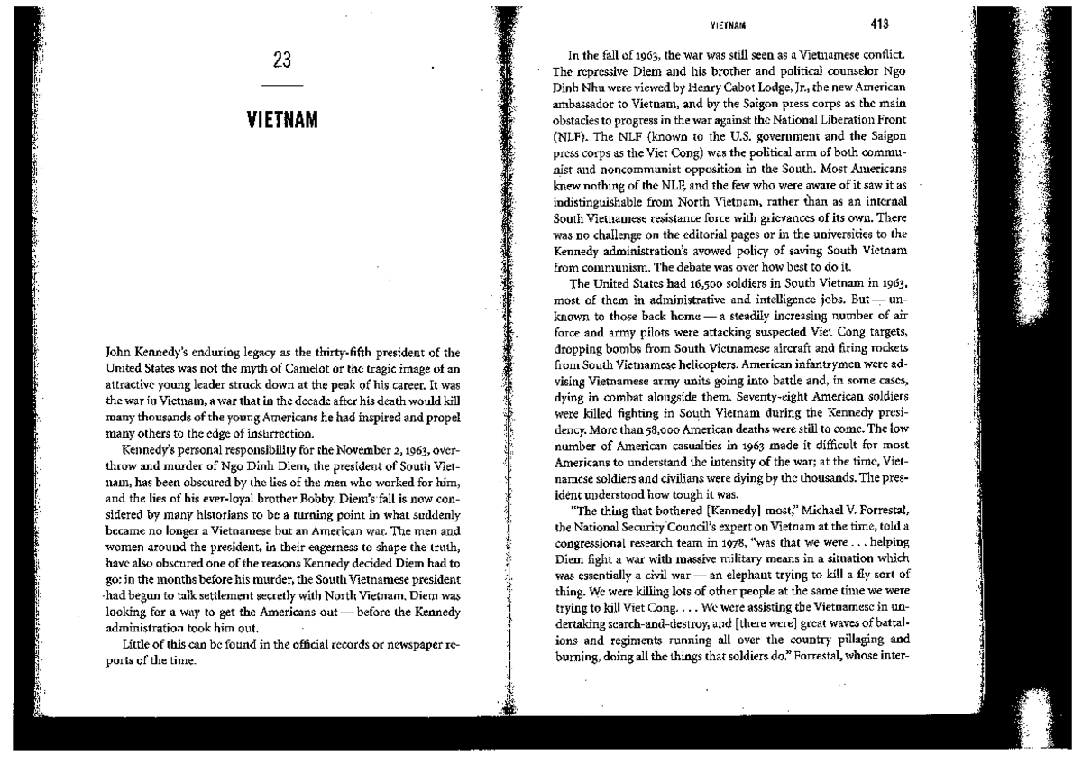 Hersch on vietnam - JFK case study - VIETNAM 413 23 In the fall of 1963 ...