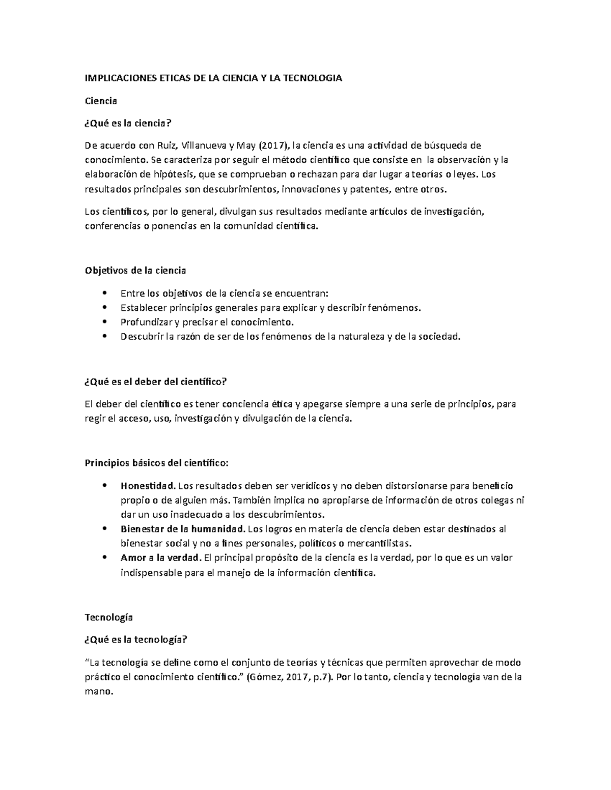 Implicaciones Eticas DE LA Ciencia Y LA Tecnologia - IMPLICACIONES ...