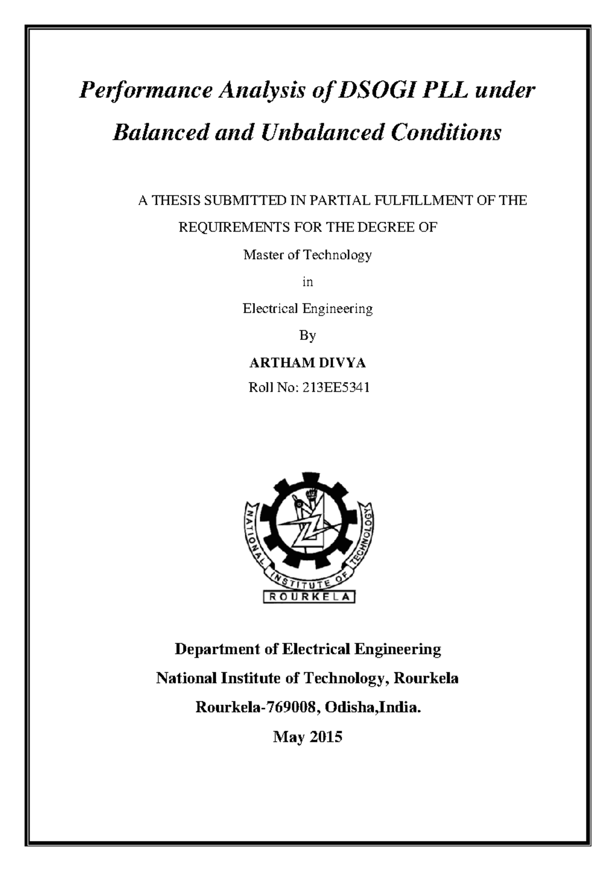 Performance Divya 2015 - Performance Analysis of DSOGI PLL under ...